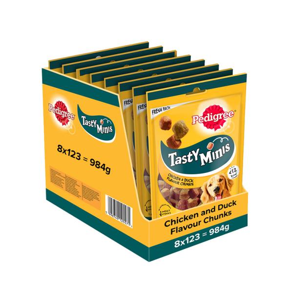 Pedigree Tasty Minis - Chicken & Duck Flavour (Pack of 123 gm x 8) 1's