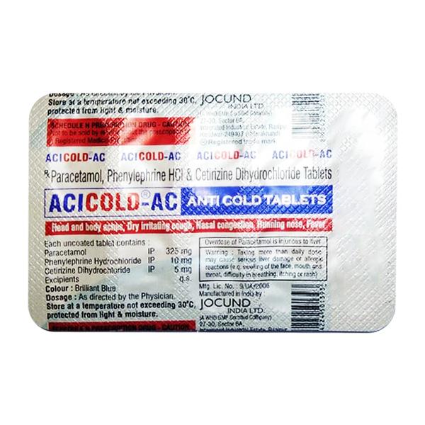 Buy ACICOLD AC Tablet 10's Online at Upto 25% OFF | Netmeds