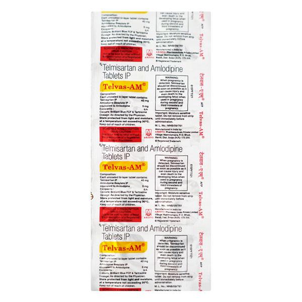 Telvas AM 40mg Tablet 10'S : Price, Uses, Side Effects | Netmeds