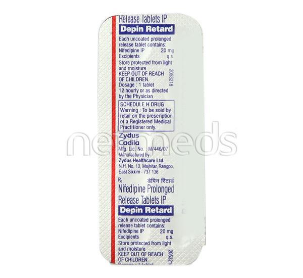 Depin Retard 20mg Tablet 10'S - Buy Medicines online at Best Price from ...
