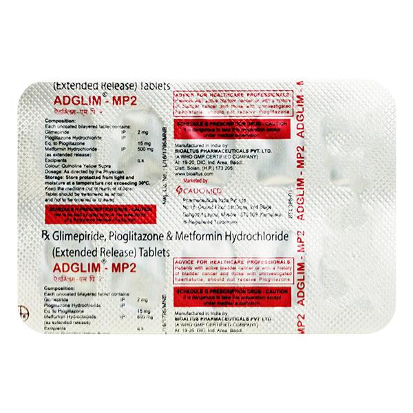 ADGLIM MP2 TABLET 10'S : Price, Uses, Side Effects | Netmeds