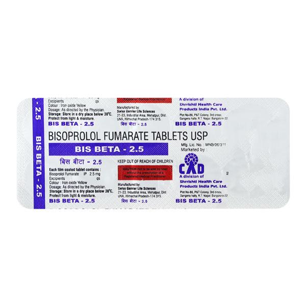 BIS Beta 2.5mg Tablet 10'S : Price, Uses, Side Effects | Netmeds