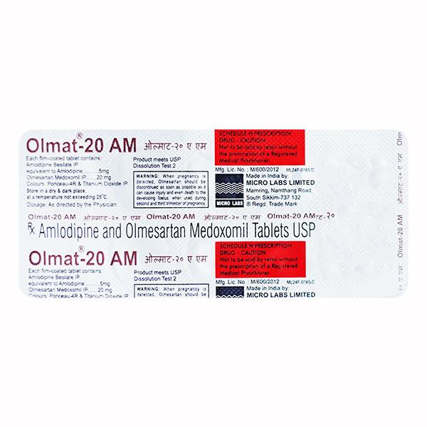 Olmat AM 20mg Tablet 10'S : Price, Uses, Side Effects | Netmeds