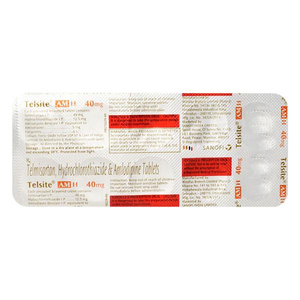 Telsite AM H 40mg Tablet 10'S : Price, Uses, Side Effects | Netmeds