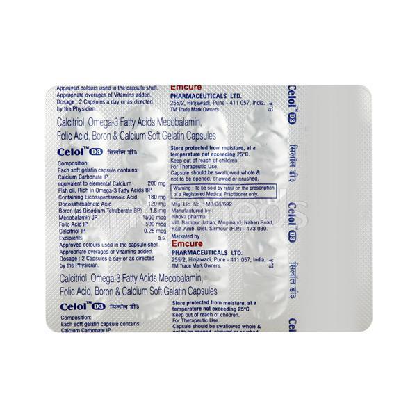 Celol D3 Capsule 10'S Price, Uses, Side effects, Substitutes | Netmeds