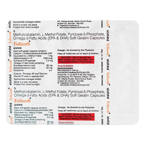 Buy Folizorb Capsule 10'S Online at Upto 25% OFF | Netmeds