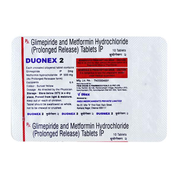Duonex 2mg Tablet 10'S : Price, Uses, Side Effects | Netmeds