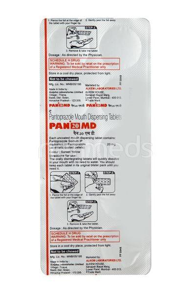 PAN 20mg MD Tablet 10'S