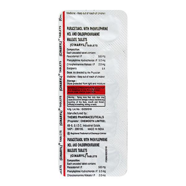 Cinaryl Tablet 10'S - Buy Medicines online at Best Price from Netmeds.com