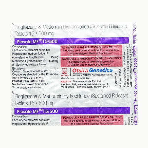 Piosafe MF 15mg Tablet 10'S - Buy Medicines online at Best Price from ...