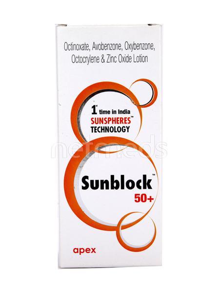 Sunblock 50+ Lotion 60ml Price, Uses, Side effects, Substitutes | Netmeds