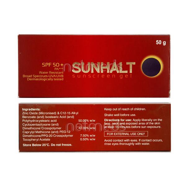 Sunhalt SPF 50+ Gel(Topical) 50gm : Uses, Side Effects, Price | Netmeds