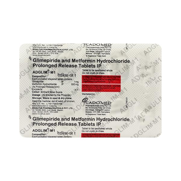 Buy ADGLIM M 1mg Tablet 10's Online at Upto 25% OFF | Netmeds