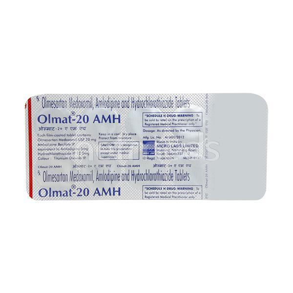 Olmat Amh 20mg Tablet 10'S : Price, Uses, Side Effects | Netmeds