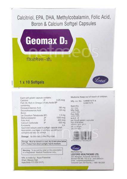 Geomax D3 Capsule 10'S - Buy Medicines online at Best Price from ...