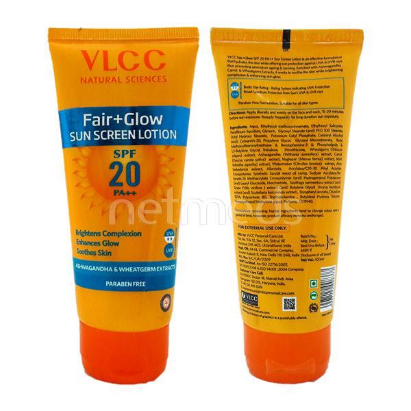 Buy VLCC Fair+Glow SPF 20 Sun Screen Lotion 50 ml Online at Discounted ...