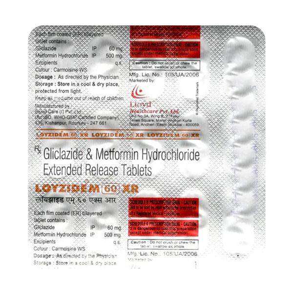 Loyzide M XR 60mg Tablet 15'S : Price, Uses, Side Effects | Netmeds