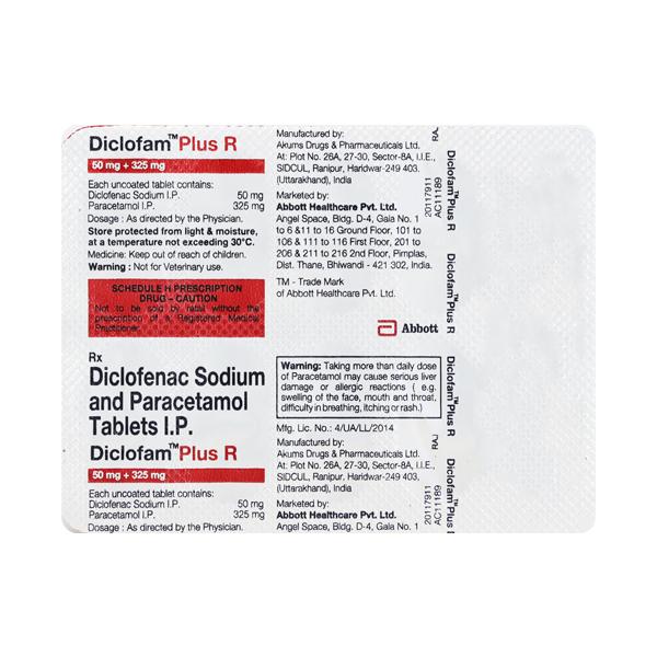 Buy Diclofam Plus Red Tablet 10'S Online at Upto 25% OFF | Netmeds