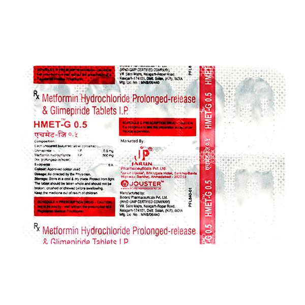 Hmet G 0.5Mg Tablet 10's : Price, Uses, Side Effects | Netmeds