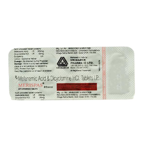 Buy MERISPAS Tablet 10's Online at Upto 25% OFF | Netmeds