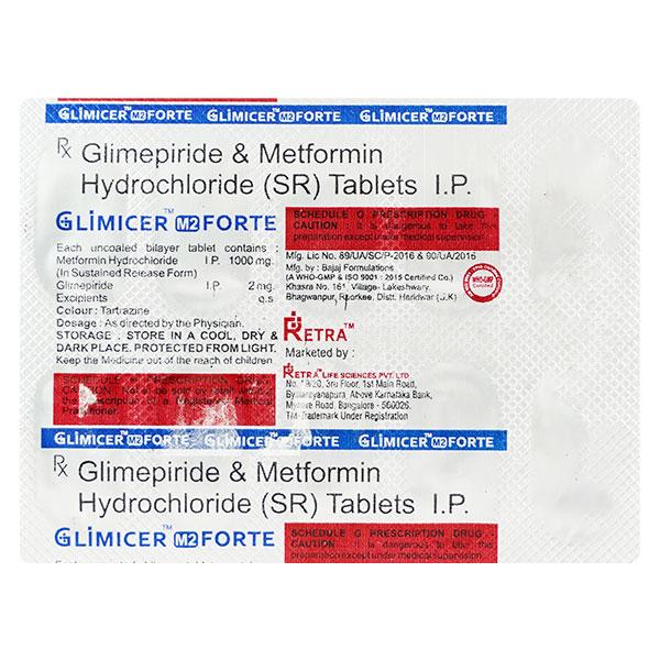 GLIMICER M2 FORTE Tablet 10's : Price, Uses, Side Effects | Netmeds