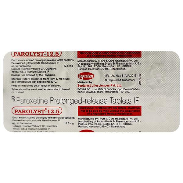 PAROLYST 12.5mg Tablet 10's : Price, Uses, Side Effects | Netmeds