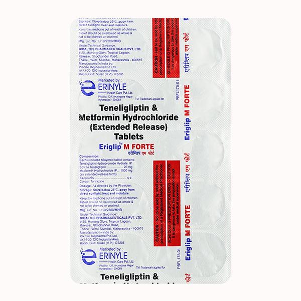 ERIGLIP M FORTE Tablet 10's : Price, Uses, Side Effects | Netmeds