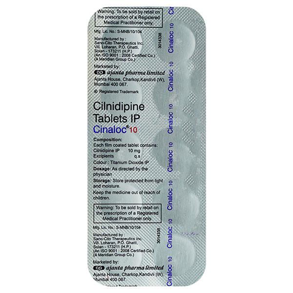 CINALOC 10mg Tablet 10's : Price, Uses, Side Effects | Netmeds