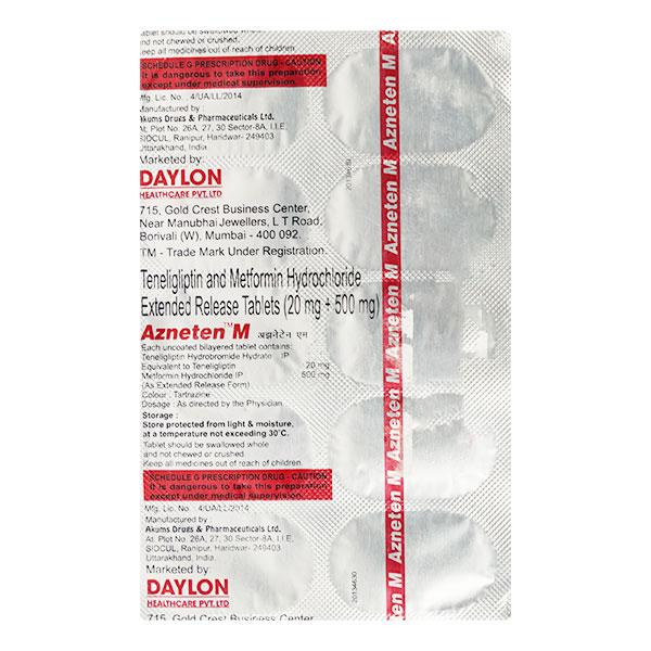 Buy AZNETEN M 500mg Tablet 10's Online at Upto 25% OFF | Netmeds