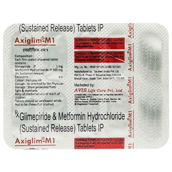 AXIGLIM M 1mg Tablet 10's : Price, Uses, Side Effects | Netmeds