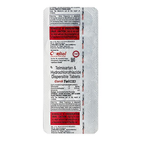 CORDITEL H 80mg Tablet 10's : Price, Uses, Side Effects | Netmeds