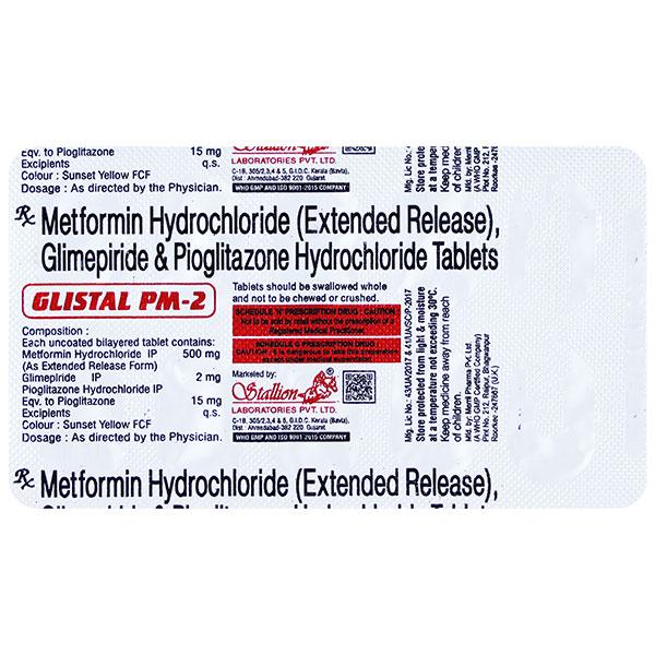 GLISTAL PM 2mg Tablet 10's : Price, Uses, Side Effects | Netmeds