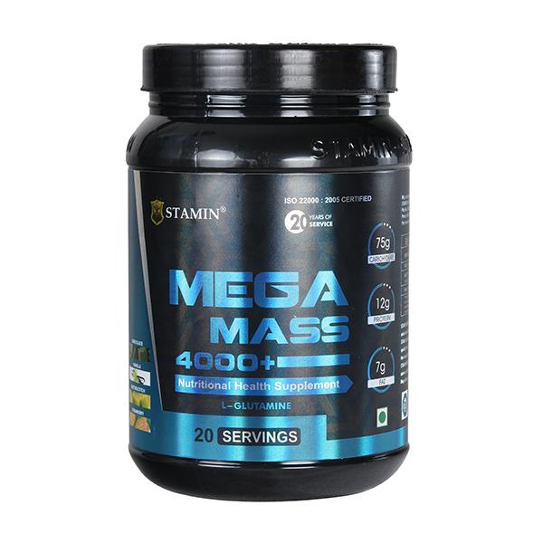 Stamin Mega Mass 4000 Supplement Powder - Chocolate Flavour 1 kg Online ...