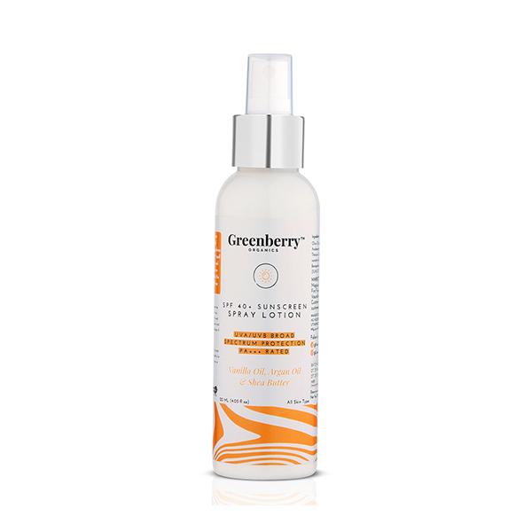 Buy Greenberry Organics SPF 40+ Sunscreen Spray Lotion 120 ml Online at ...