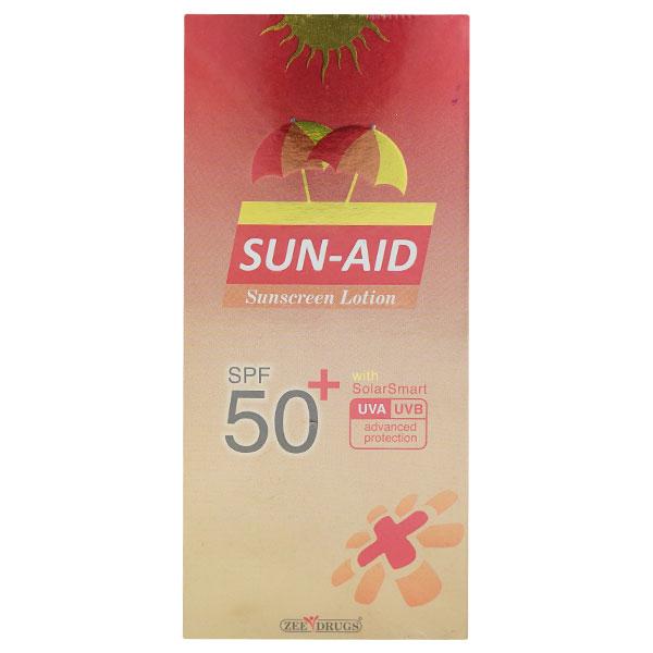 SUN AID SPF 50+ SUNCREEN Lotion 100gm : Uses, Side Effects, Price | Netmeds