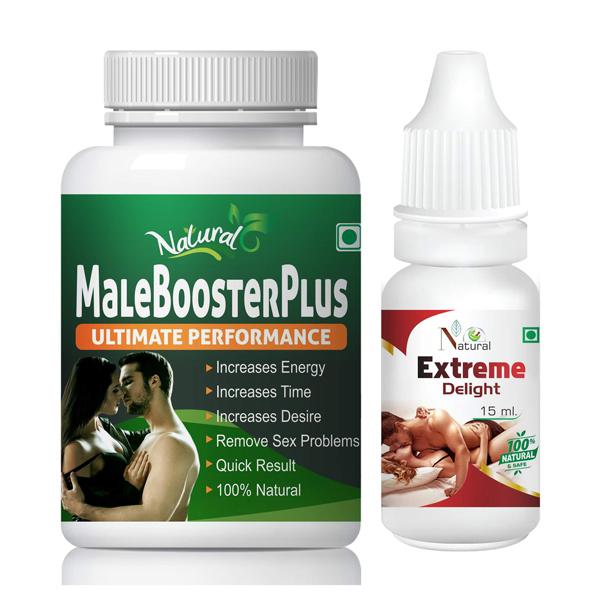 Natural MaleBoosterPlus Capsule 60's + Extreme Delight Oil 15 ml