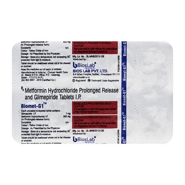 BIOMET G1 Tablet 10's : Price, Uses, Side Effects | Netmeds