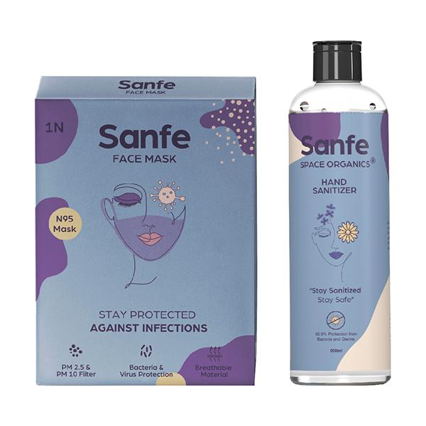 Sanfe Breathe Safe Combo Pack (Sanfe N95 Face Mask + Sanfe Space ...