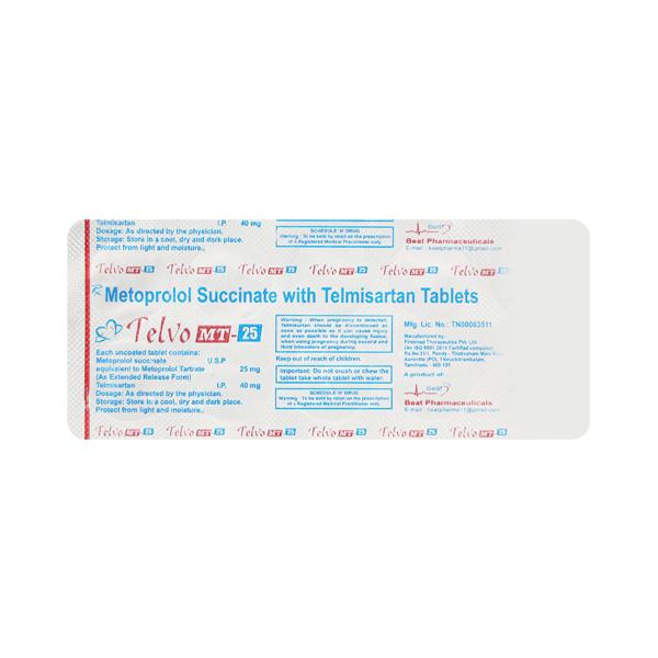 Buy TELVO MT 25mg Tablet 10's Online at Upto 25% OFF | Netmeds