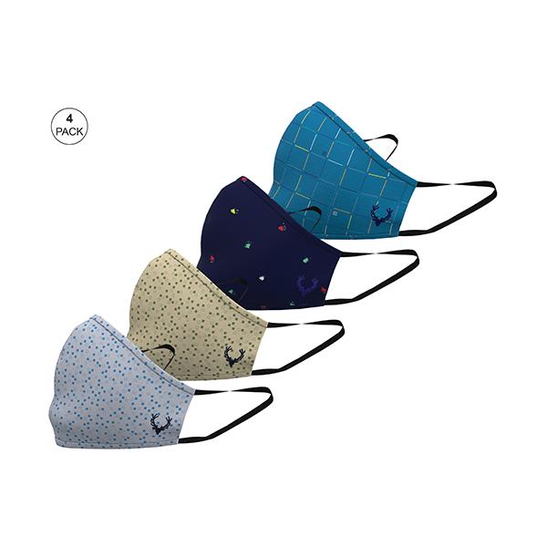 Allen Solly Face Mask for Kids (12-16 yrs) - Assorted (Pack of 4)