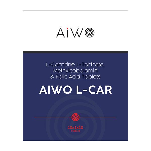 Aiwo L-CAR L- Carnitine L-Tartrate, Methylcobalamin & Folic Acid 1500 ...