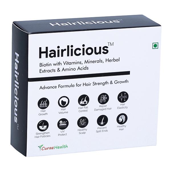 Curae Health Hairlicious Advance Formula for Hair Strength & Growth ...