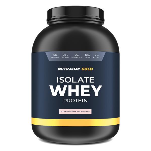 Buy Nutrabay Gold Isolate Whey Protein Powder - Strawberry Milkshake ...