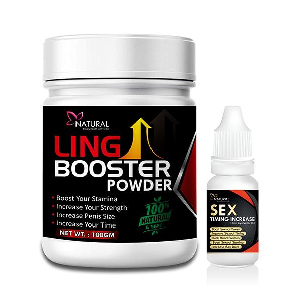 Natural Ling Booster Powder 100 gm + Sex Timing Increase Oil 15 ml
