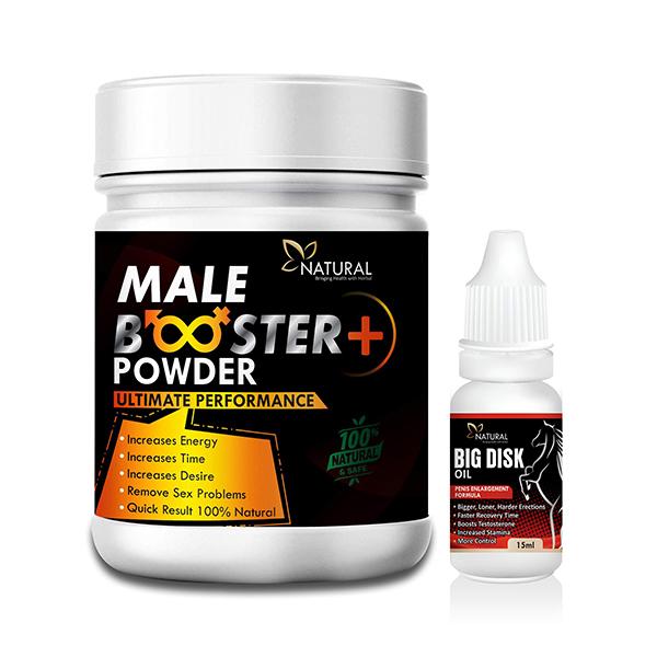 Natural Male Booster+ Powder 100 gm + Big Disk Oil 15 ml