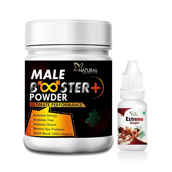 Natural Male Booster+ Powder 100 gm + Extreme Delight Oil 15 ml