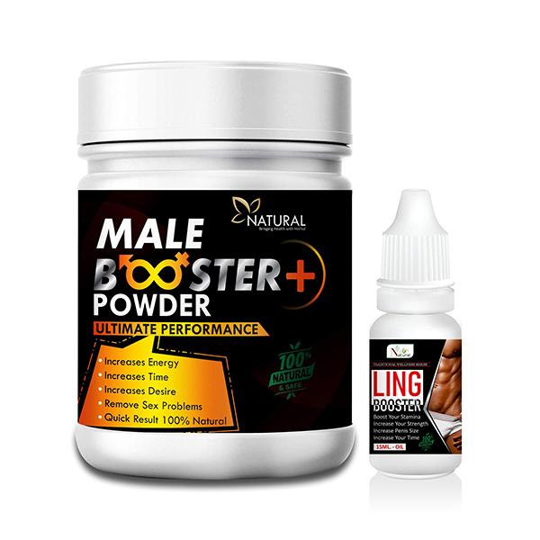 Natural Male Booster+ Powder 100 gm + Ling Booster Oil 15 ml