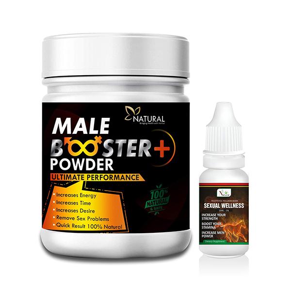 Natural Male Booster+ Powder 100 gm + Sexual Wellness Oil 15 ml