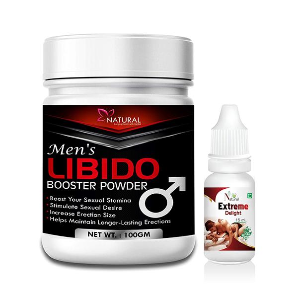 Natural Men's Libido Booster Powder 100 gm + Extreme Delight Oil 15 ml