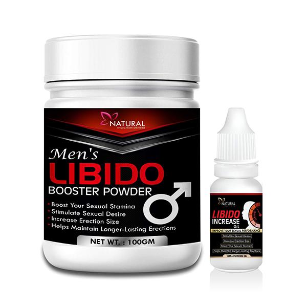 Natural Men's Libido Booster Powder 100 gm + Libido Increase Oil 15 ml